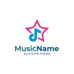 Star music logo template music note logo design Vector Image