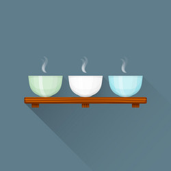 Flat chinese tea gaiwan icon Royalty Free Vector Image