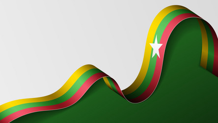 Myanmar ribbon flag background Royalty Free Vector Image