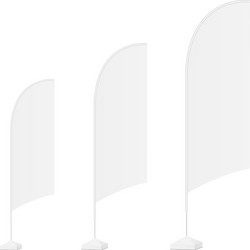 Set advertising vertical flags mockups Royalty Free Vector