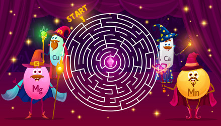 Cartoon breakfast characters labyrinth maze game Vector Image
