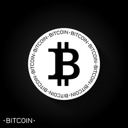 Bitcoin logo black and white Royalty Free Vector Image