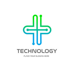Health technology logo template this design Vector Image