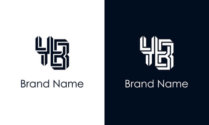 Luxury initial letters yb logo design Royalty Free Vector