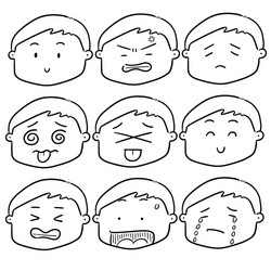 Set of cartoon face Royalty Free Vector Image - VectorStock