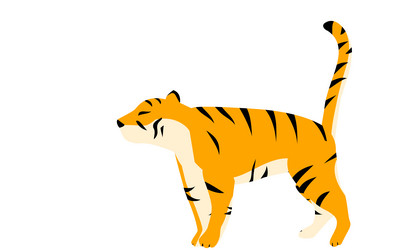 Simple tiger pose running and flying in the air Vector Image