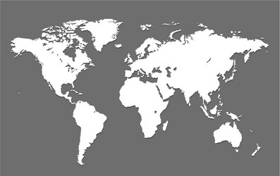 Greyscale world map on black background Royalty Free Vector