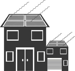 Solar panel house isolated coloring page for kids Vector Image