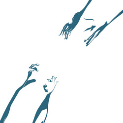 Human hands reaching out to one another almost Vector Image