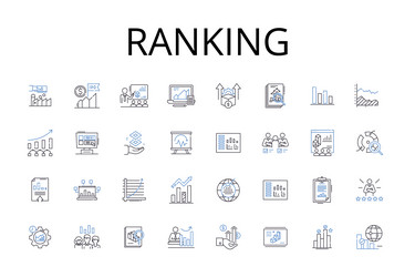 Ranking outline icons collection rank list Vector Image