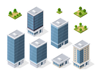 Isolated isometric buildings 2 Royalty Free Vector Image