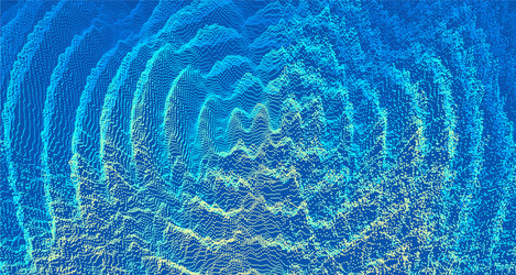 3d wavy background with ripple effect grid Vector Image