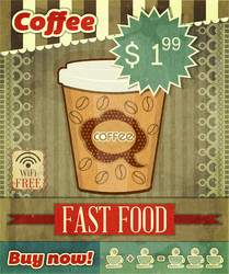 Coffee house vintage banner design template Vector Image