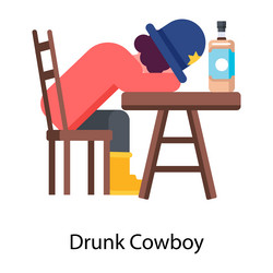 Drunk cowboy Royalty Free Vector Image - VectorStock