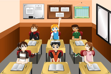 Kids in computer class Royalty Free Vector Image