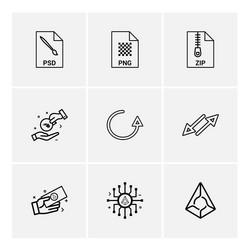 Psd photoshop png image zip compressed safe Vector Image