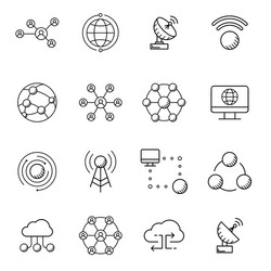Process data analysis icon set in thin line style Vector Image