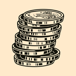 One dollar cent gold coins Royalty Free Vector Image