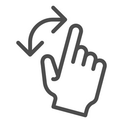 Turning gesture thin line icon turn from left Vector Image