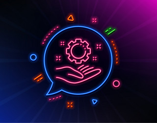 Employee hand line icon work gear sign Royalty Free Vector