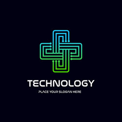 Health technology logo template this design Vector Image