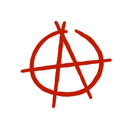 Anarchy sign isolated letter a in circle Vector Image