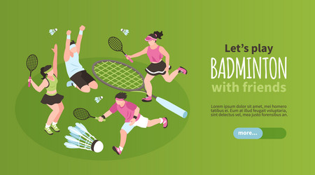 Badminton tournament poster Royalty Free Vector Image