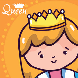 Beautiful queen cartoon Royalty Free Vector Image