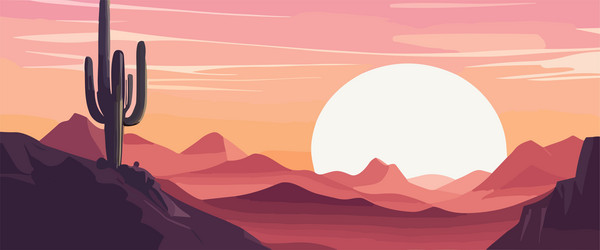 Desert sunset view abstract art background Vector Image