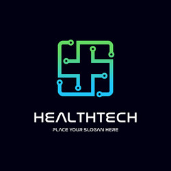 Health technology logo template this design Vector Image