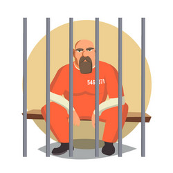 Criminal man in jail Royalty Free Vector Image