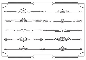 Set of decorative elements border and page rules Vector Image