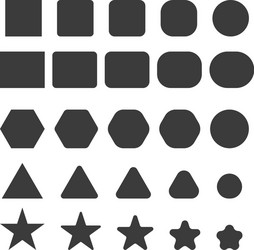 Geometric shapes with labels set 12 basic Vector Image