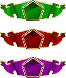 Blue round frame with ribbon Royalty Free Vector Image