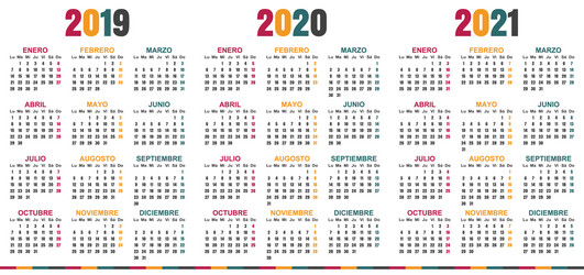 2020 spanish calendar template year planner Vector Image