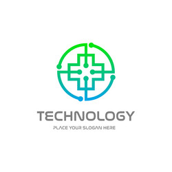 Health technology logo template this design Vector Image