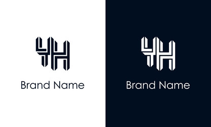 Initial letters yh logo design bundle Royalty Free Vector