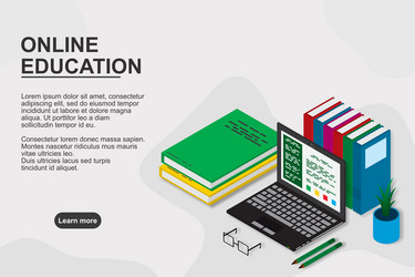 Online education training courses e-learning Vector Image