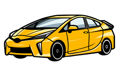 Prius cars outline Royalty Free Vector Image - VectorStock