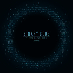 Abstract glowing binary programming code Vector Image