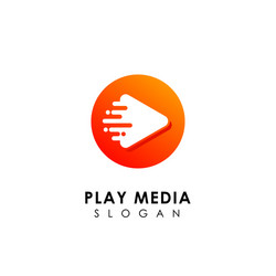 Fast play media logo design template icon Vector Image