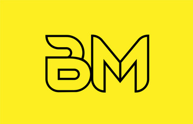 Bm connected alphabet letter logo icon Royalty Free Vector