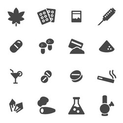 Drugs glyph icons set isolated on white background