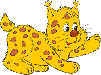 Cartoon lynx isolated on a white background Vector Image