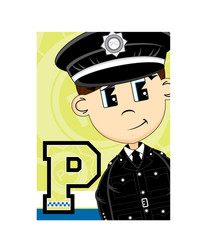 P is for policeman Royalty Free Vector Image - VectorStock