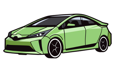 Prius cars outline Royalty Free Vector Image - VectorStock