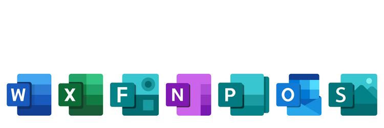 Microsoft office products logos Royalty Free Vector Image