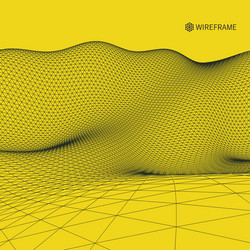 Abstract landscape background 3d grid Royalty Free Vector