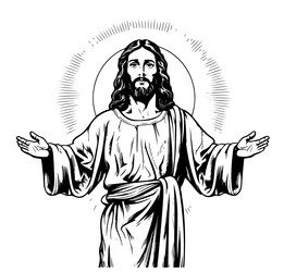 Jesus christ engraving Royalty Free Vector Image