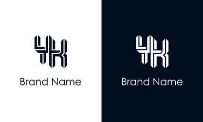 Initial letters yk logo design bundle Royalty Free Vector